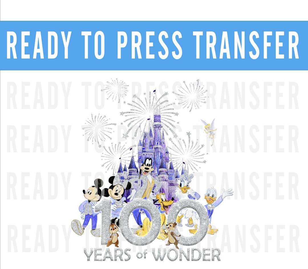 Disneys 100 Years of Wonder Ready to Press Iron on Decal DTF Transfer ...