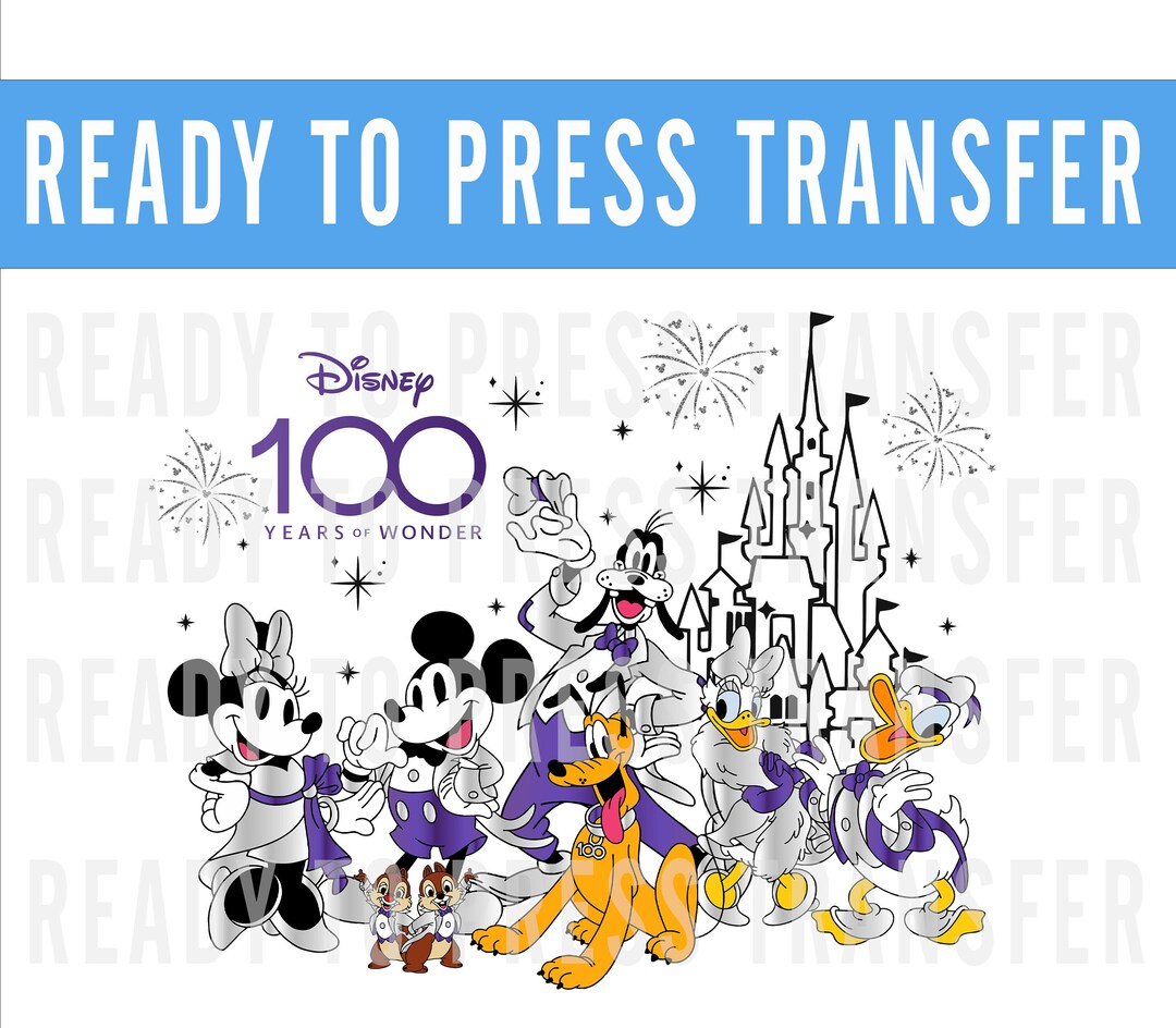 Disneys 100 Years of Wonder Ready to Press Iron on Decal DTF Transfer ...