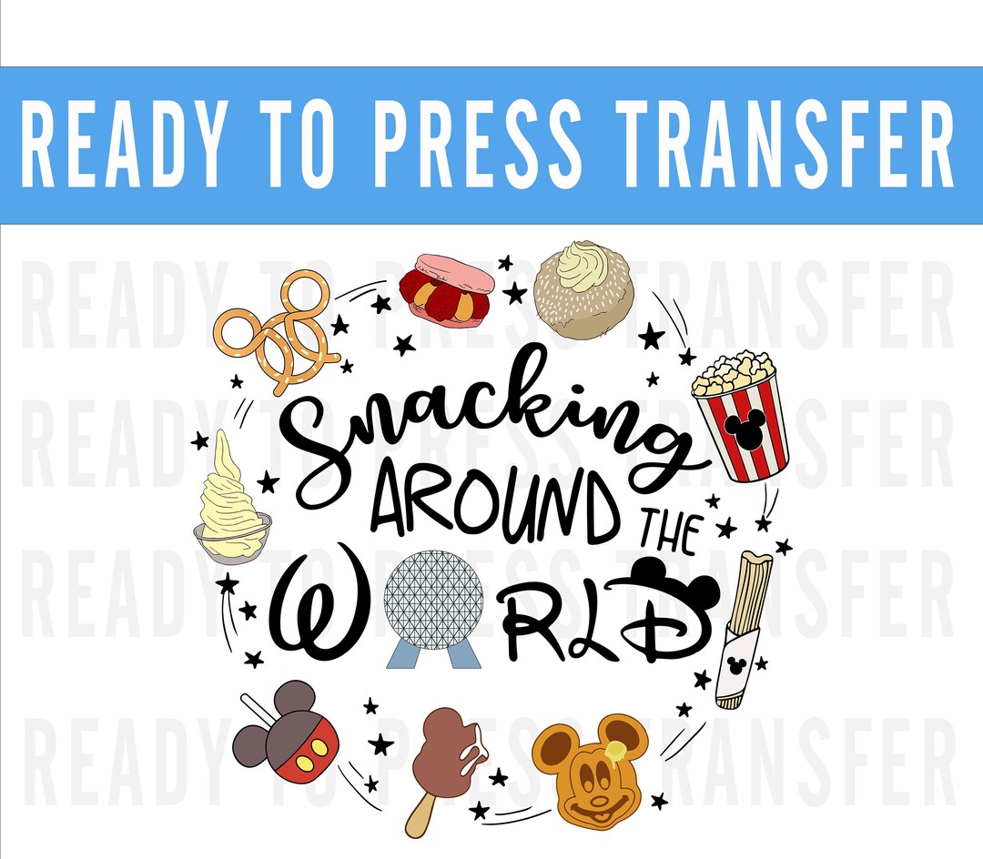 Snacking Around the World Epcot Iron on Decal Transfers Ready to Press ...
