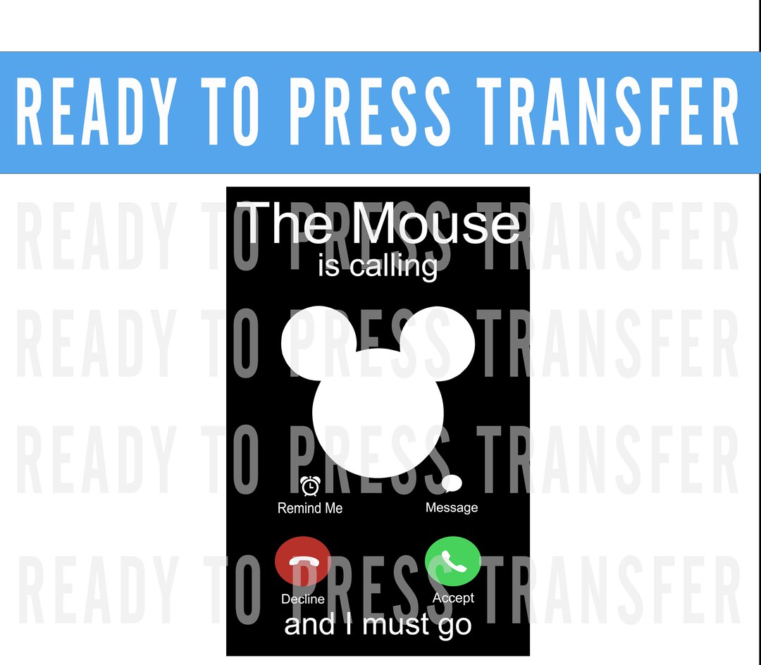 Mouse is Calling Decal Transfer Ready to Press Transfers - Etsy