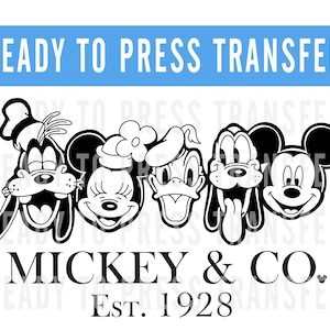 Mickey and Co Friendstransfer Ready to Press Transfers for Shirts ...