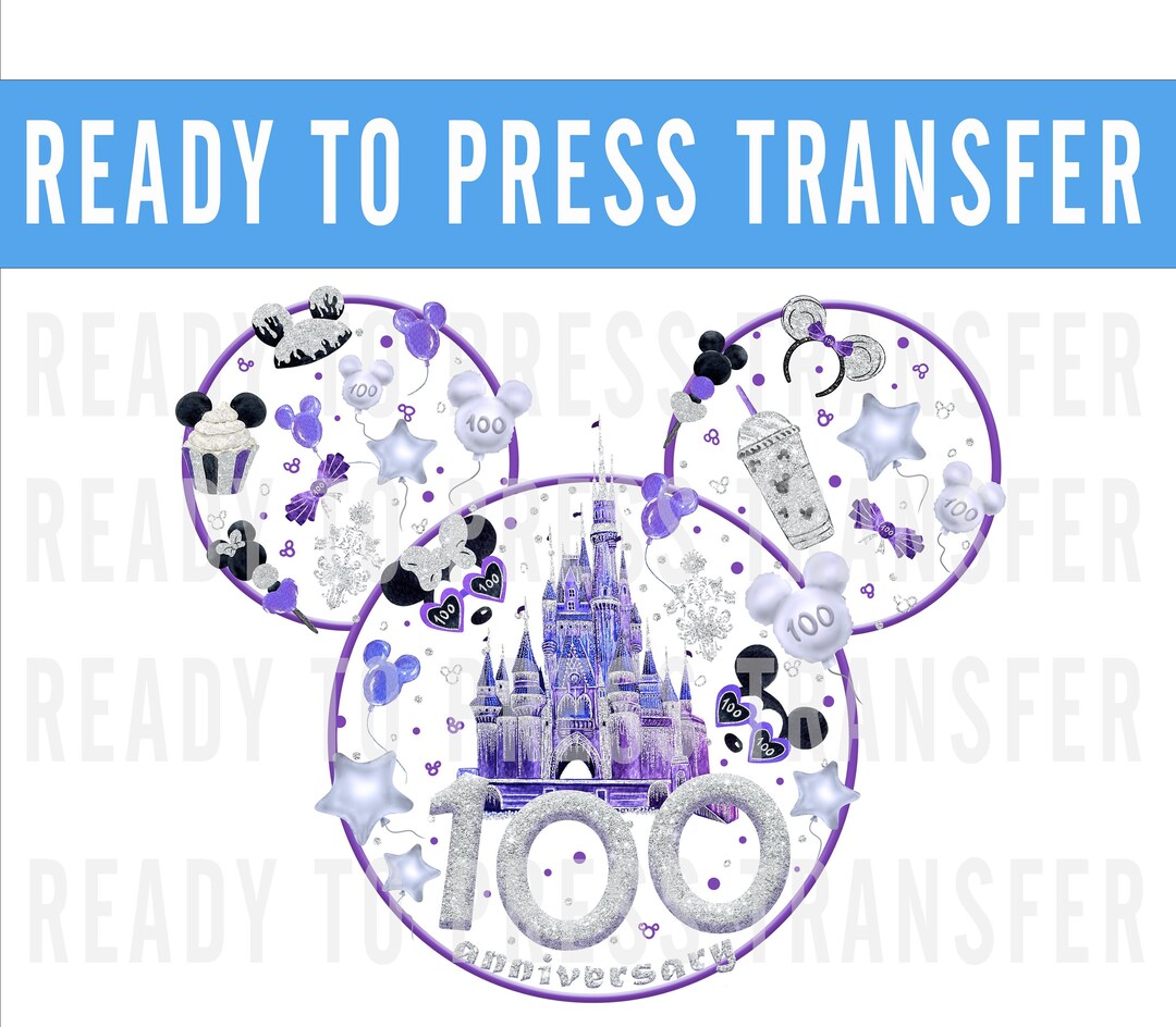 Disneys 100 Years of Wonder Ready to Press Iron on Decal DTF Transfer ...
