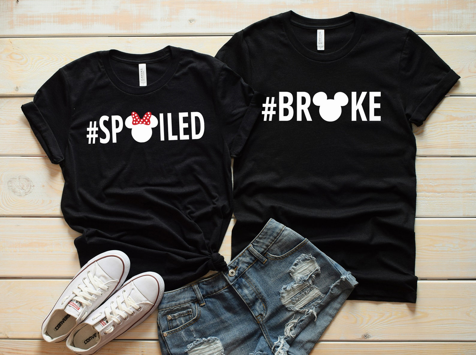 Broke/ Spoiled Shirts Disney Family Shirts Disney Group - Etsy