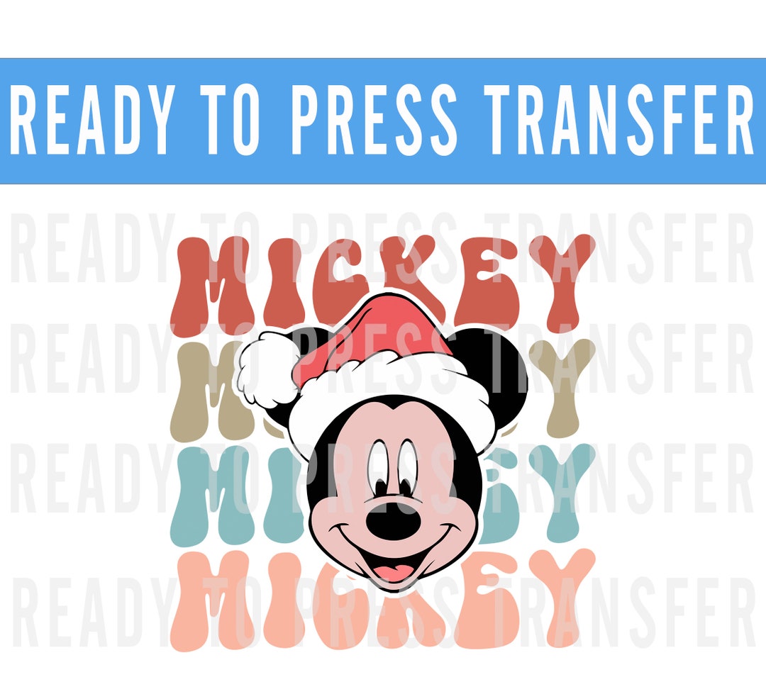 Christmas Mickey Retro Transfer Ready to Press Transfers for Shirts ...