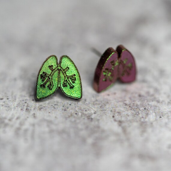 Fun Lung Earrings Anatomy Earrings Little Lungs Studs Body - Etsy