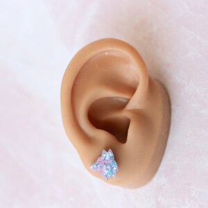 Transgender Fox Earrings, Trans Flag Wolf Studs, Pride Earrings - Etsy