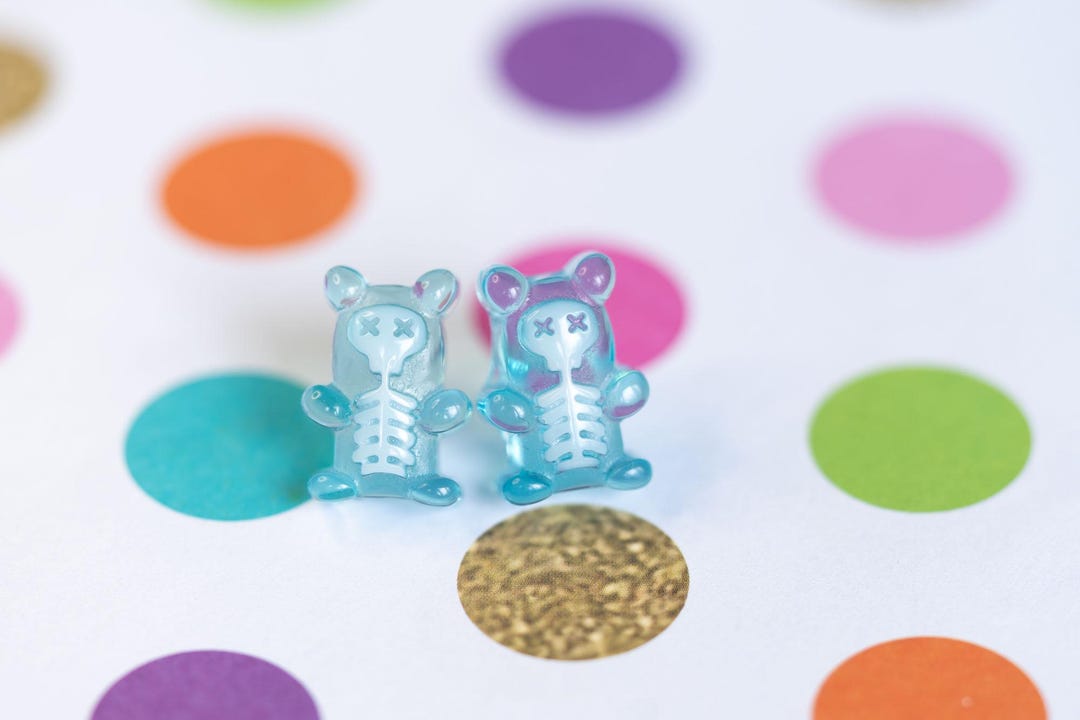 Quirky Skeleton Gummy Bears, Gummy Bear Studs, Goth Gummies - Etsy