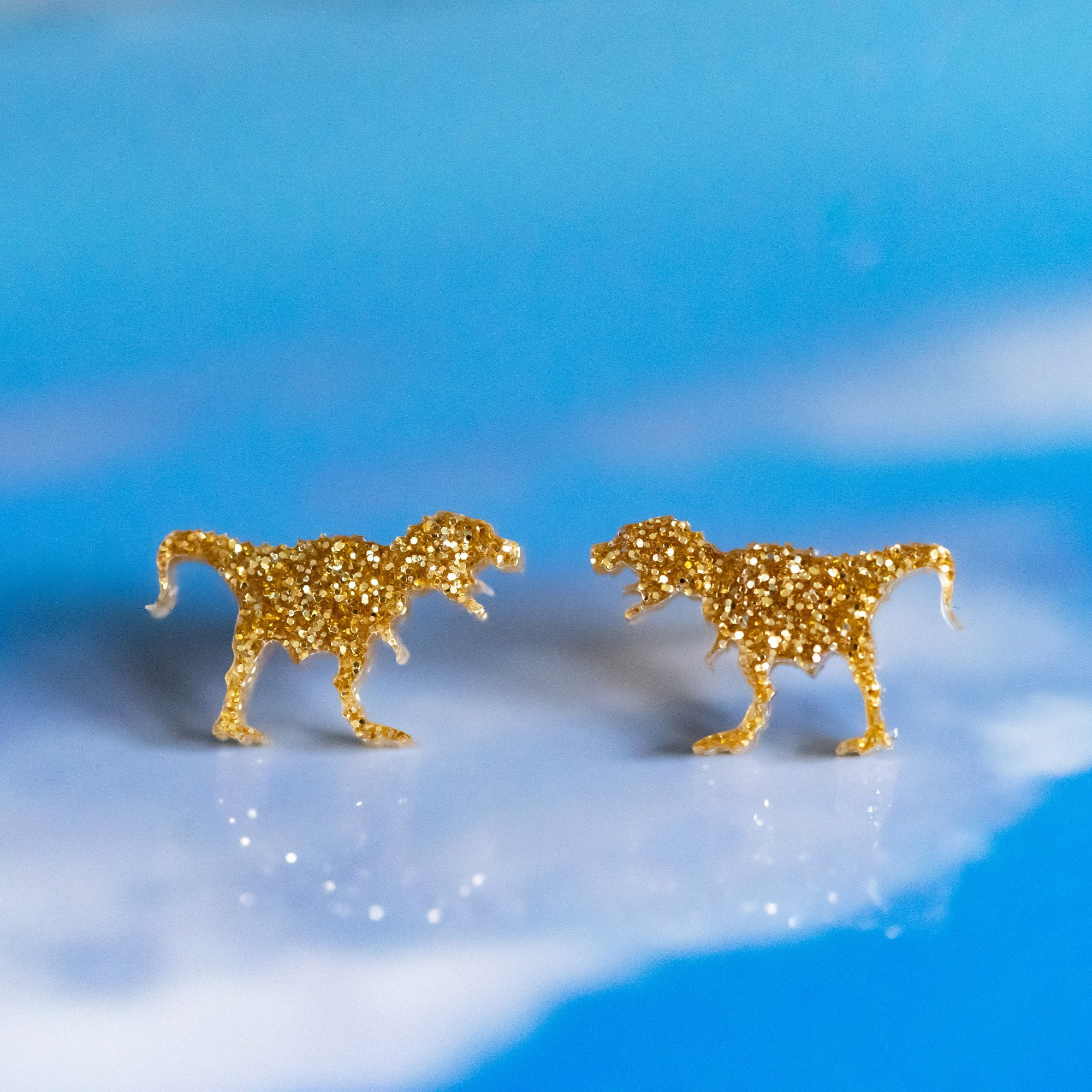 Tiny T-rex Stud Earrings: Handmade Hypoallergenic Dinosaur Resin ...