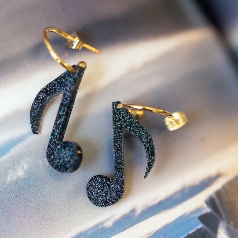 Music Note Earrings - Etsy