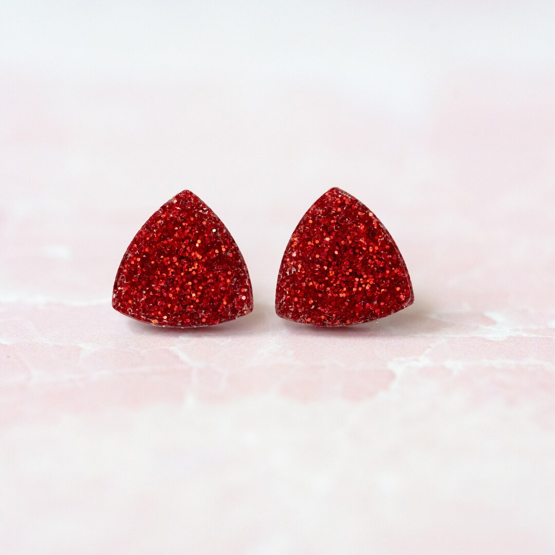 Swiftie Flat Reuleaux Triangle Party Earrings, Fun Party Studs, Rounded ...