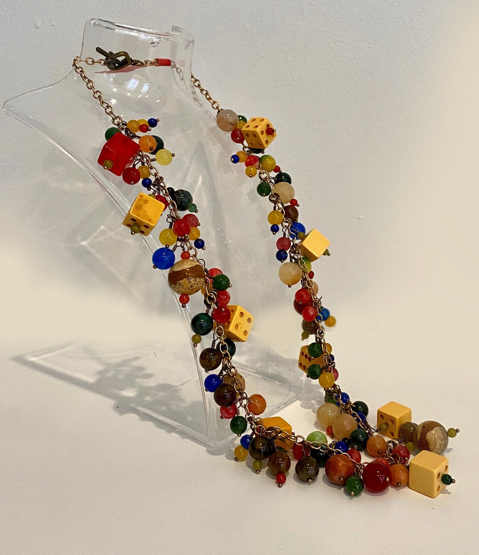 Cluster Statement Gemstones Bakelite Necklace - Etsy