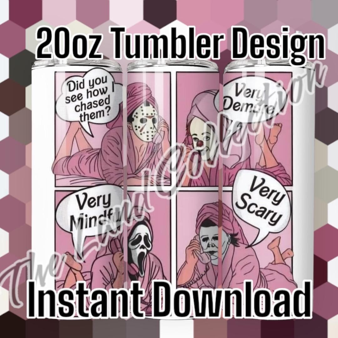 Digital Download Very Demure, Horror Characters 20oz Tumbler - Etsy