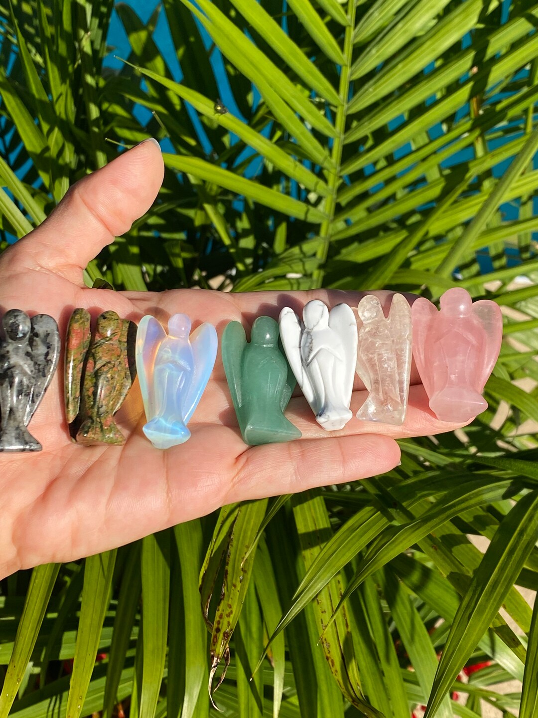 Pocket Crystal Angels/ Hand Carved Crystal Angel Figurines/ Healing ...