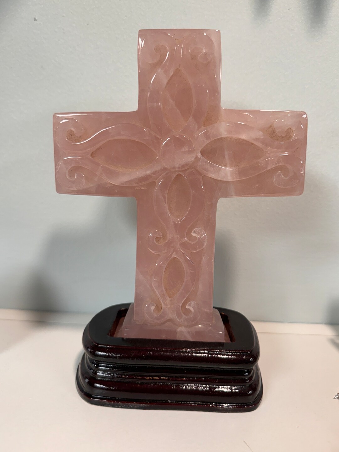 Beautiful Extra Large Rose Quartz Cross/ Crystal Cross/3lb 15 Oz Cross ...