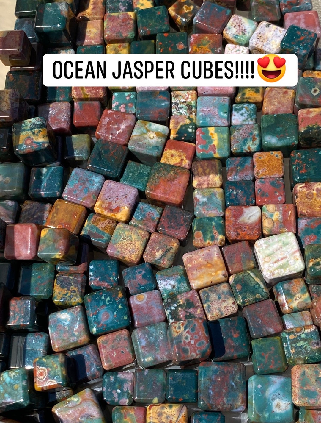 Gorgeous Colorful Ocean Jasper Cubes / Metaphysical/oj E468 - Etsy