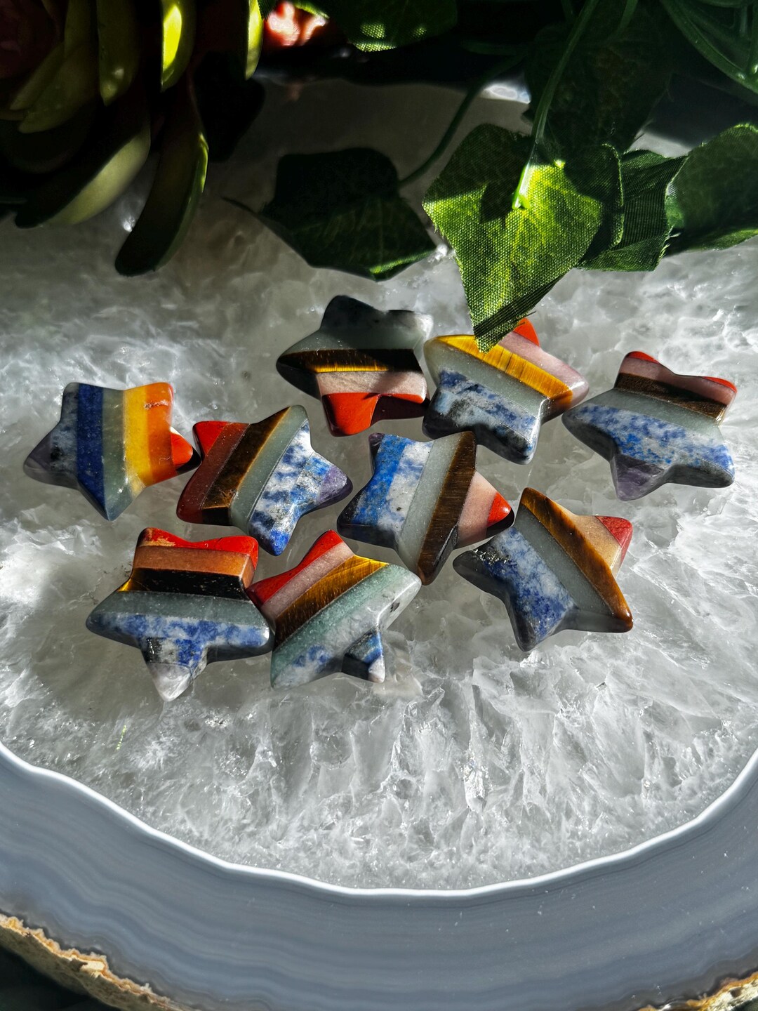 7 Chakra Star/crystal Star/chakra Healing for Anxiety/ Natural Crystals ...