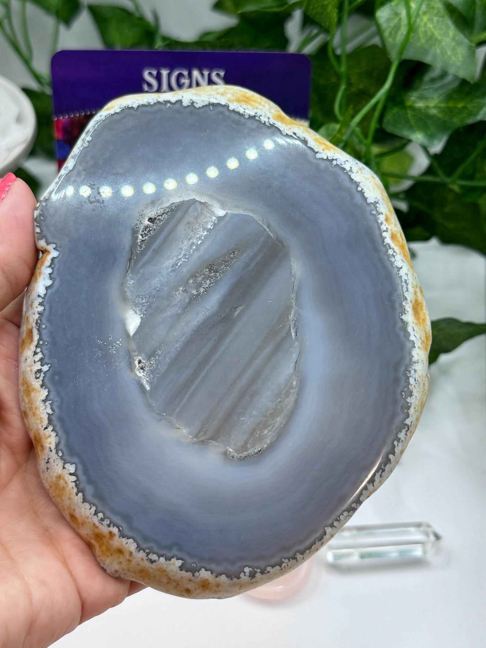 Large Banded Agate Slice/platonic Solid Set/generator/agate Druzy/rose ...