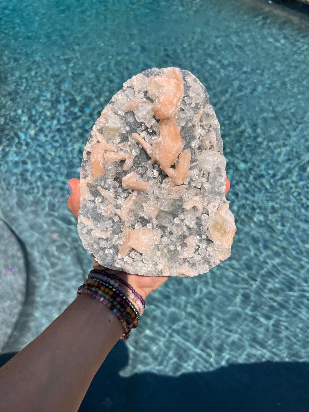 Gorgeous Zeolite 4.4 Lbs /peach Stilbite/chalcedony Apophyllite With ...
