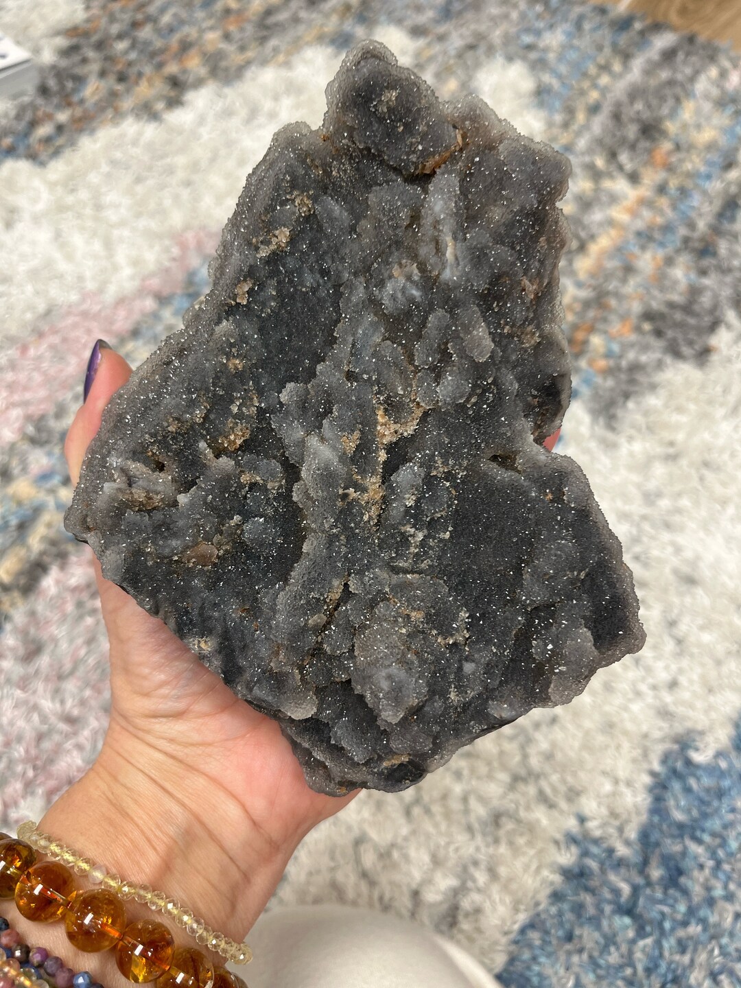 Extra Large Stunning Black Chalcedony Cluster/mineral Specimen/ E2799 ...