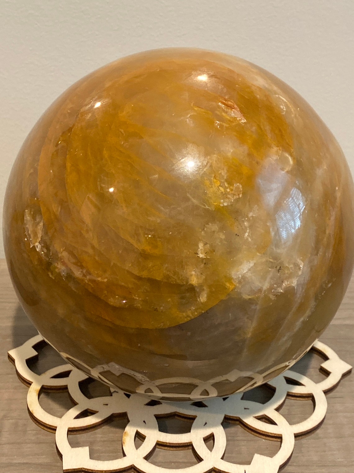Giant Golden Healer Quartz Sphere With Stand (11.14 Lbs) - Etsy