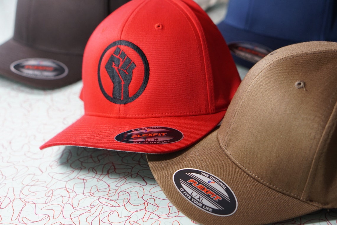 CUSTOMIZABLE Embroidered BLM FIST Hat Flexfit Patch Black - Etsy