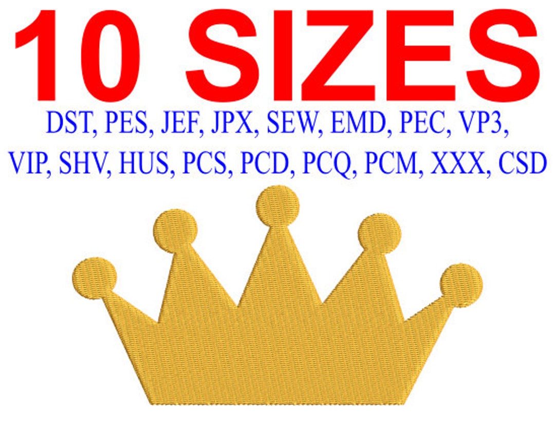 Crown Embroidery Machine File Design King Digital Download Prince Dst ...