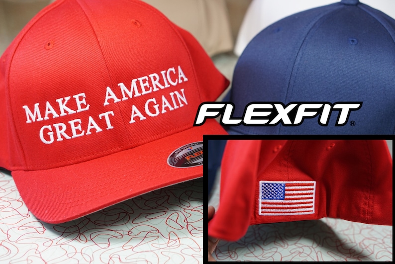 Custom Embroidered Trump Middle Finger Hat FLEXFIT Maga Pence Biden Cry ...