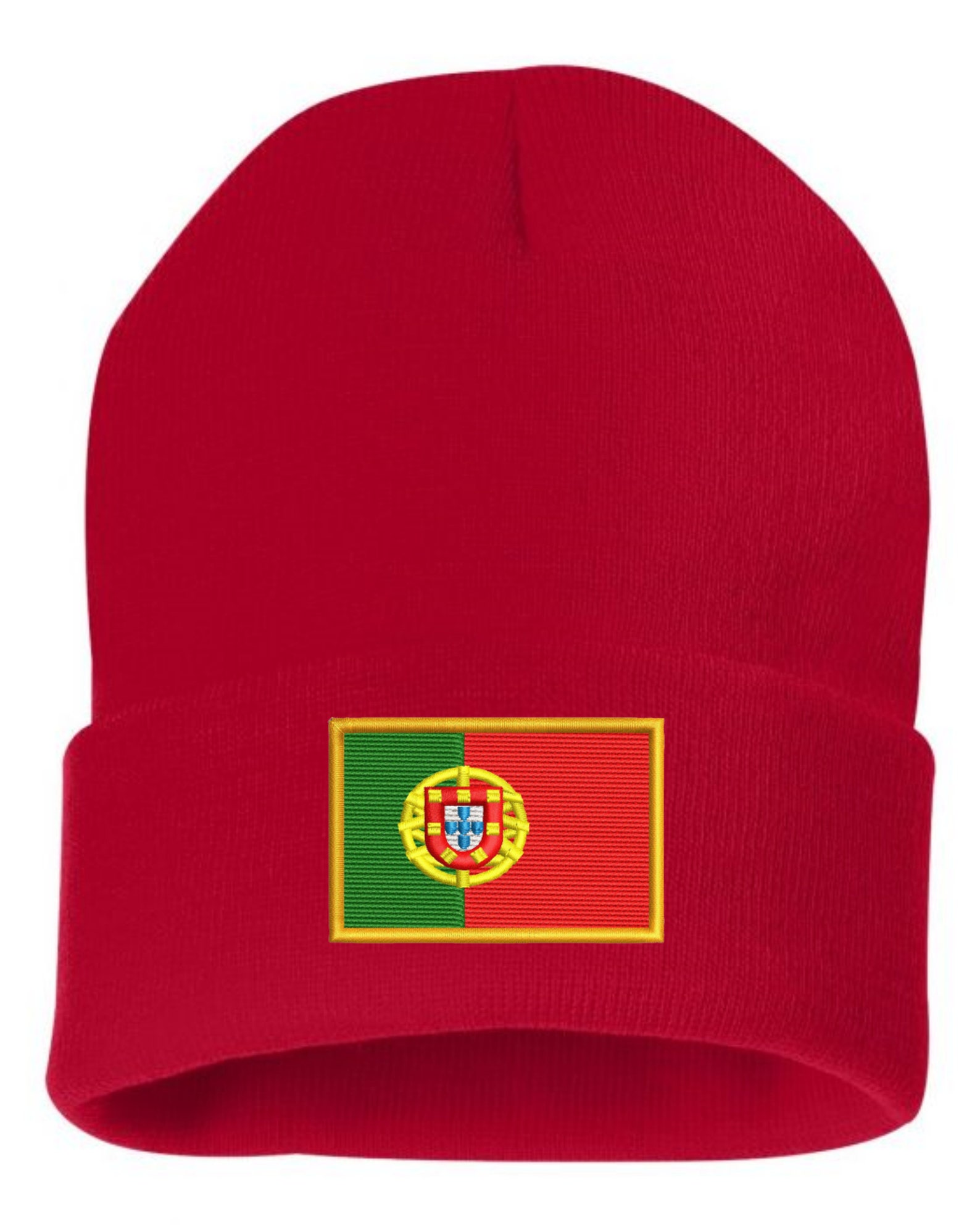 CUSTOM Embroidered Portugal Flag Beanie Hat shirt Patch Soccer | Etsy
