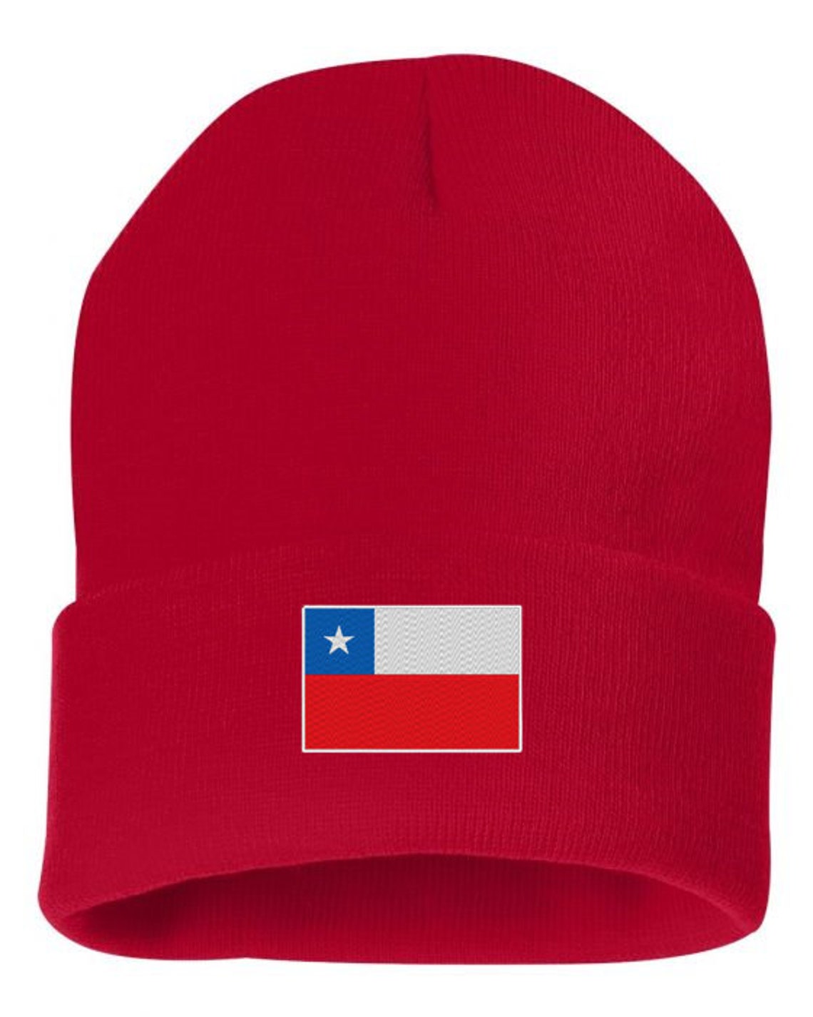 CUSTOM Embroidered Chile Flag Beanie Hat shirt Patch Chilean | Etsy