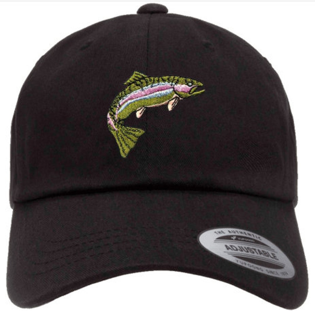 CUSTOM Trout Fishing Embroidered Cap Baseball Hat Lover Gift Mom Cap ...