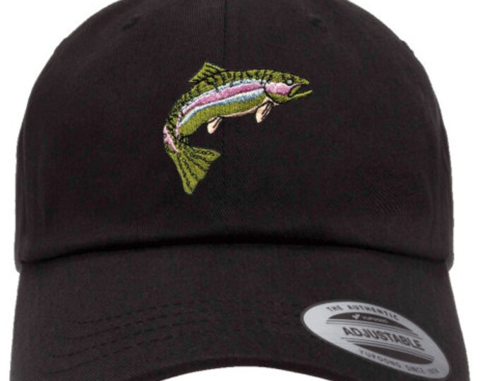 CUSTOM Trout Fishing Embroidered Cap Baseball Hat Lover Gift Mom Cap ...