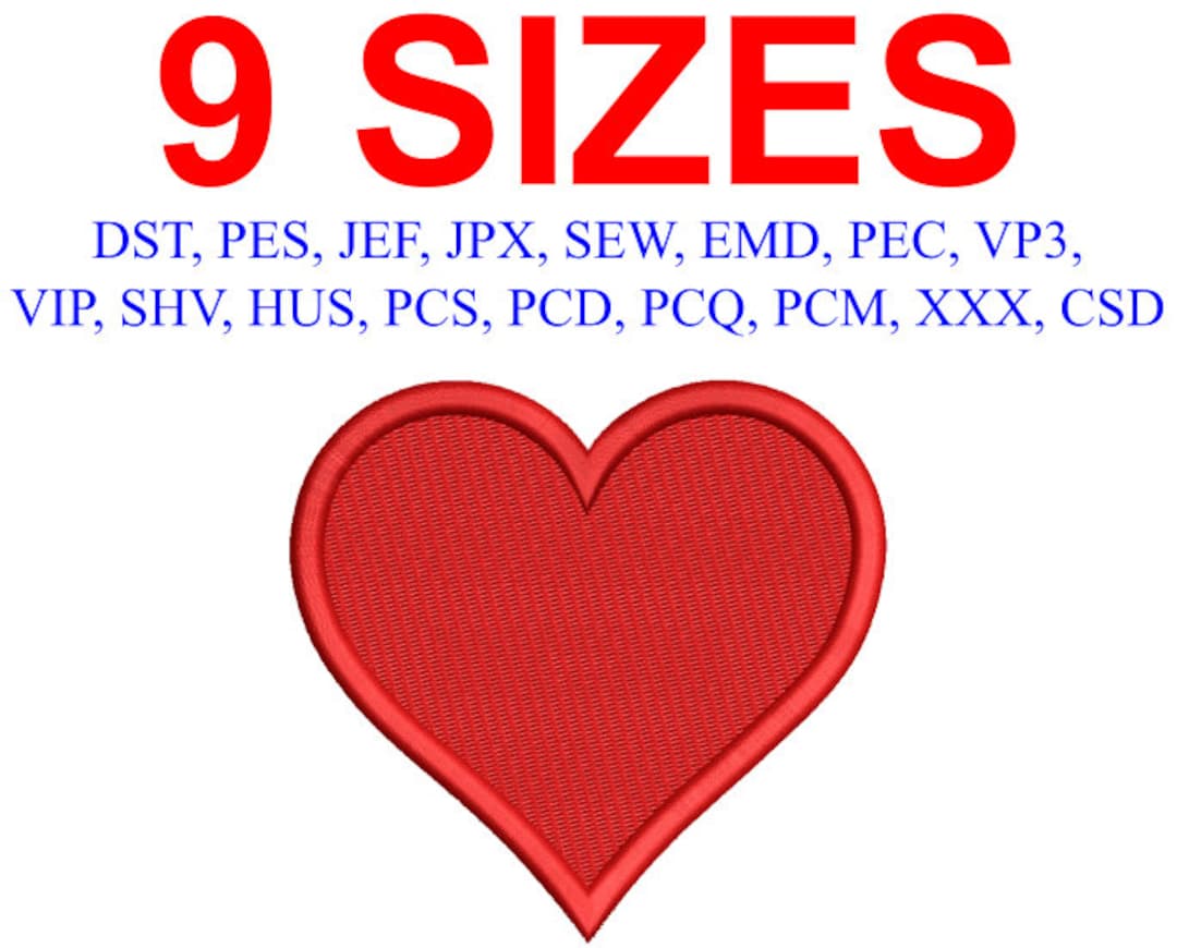 HEART Embroidery Machine File Design Digital Download Hearts Love ...