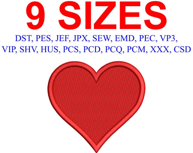 HEART Embroidery Machine File Design Digital Download Hearts Love ...