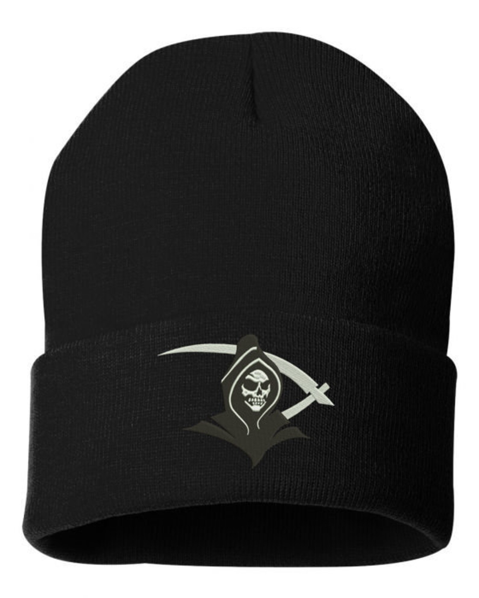 CUSTOM Embroidered Grim Reaper Beanie Hat Shirt Patch Skull Skeleton - Etsy
