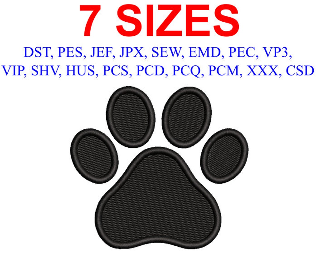 PAW PRINT Embroidery Machine File Design Digital Download Dog Lover Cat ...