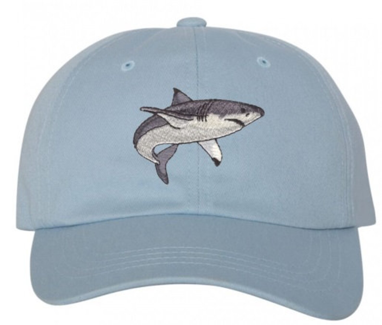 CUSTOM Great White Shark Embroidered Cap Baseball Hat Wildlife Wild ...