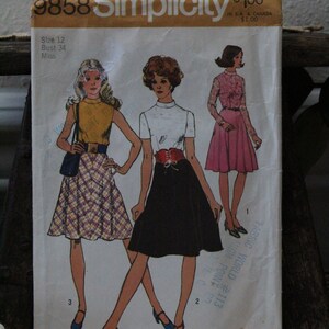 Vintage Simplicity 9858 Sewing Pattern Size 12 (1972) - Etsy