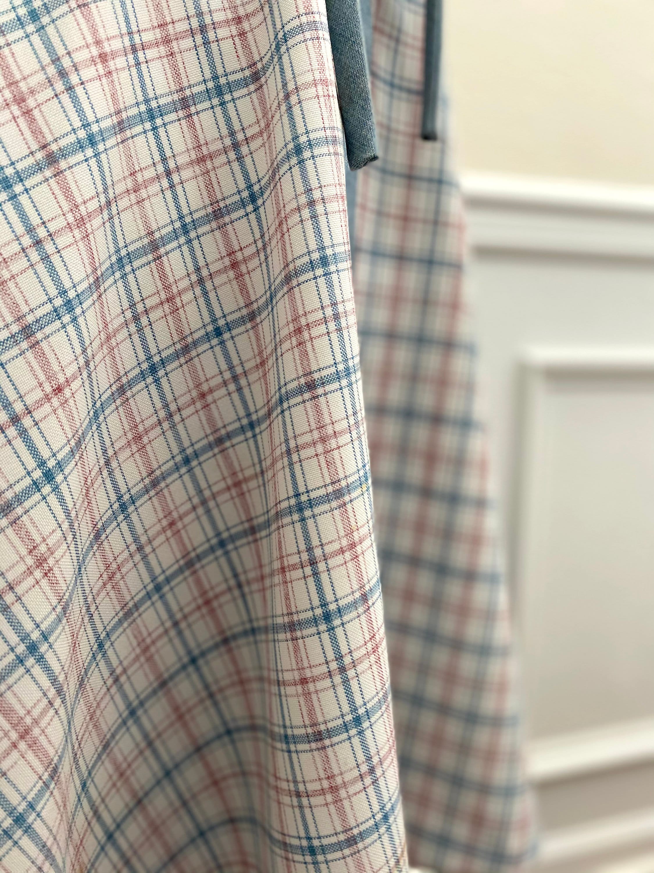 Vintage 1970s Pink & Blue Plaid Poly-blend Button Front House Dress ...