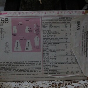 Vintage Simplicity 9858 Sewing Pattern Size 12 (1972) - Etsy
