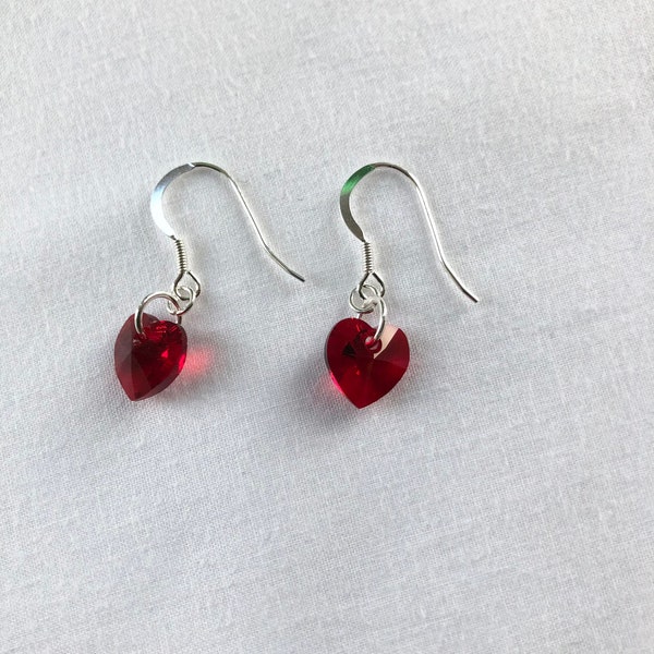 Red Crystal Earrings - Etsy