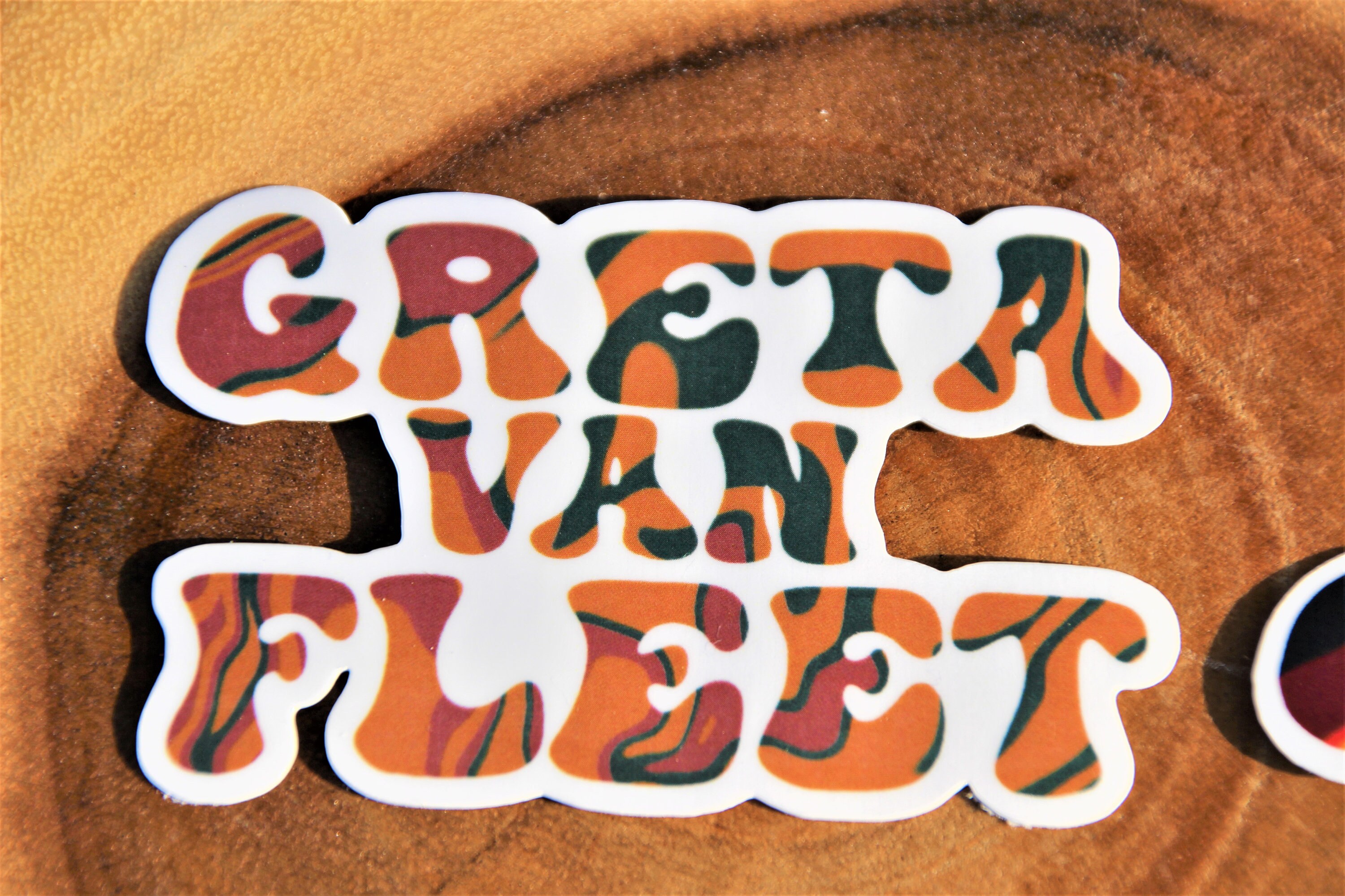 Groovy Colorful Swirly Greta Van Fleet Name Stickers - Etsy