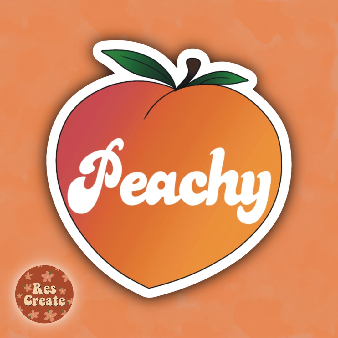 Peach Sticker, Fruit Sticker, Peach Stickers, Summer Stickers, Peach ...
