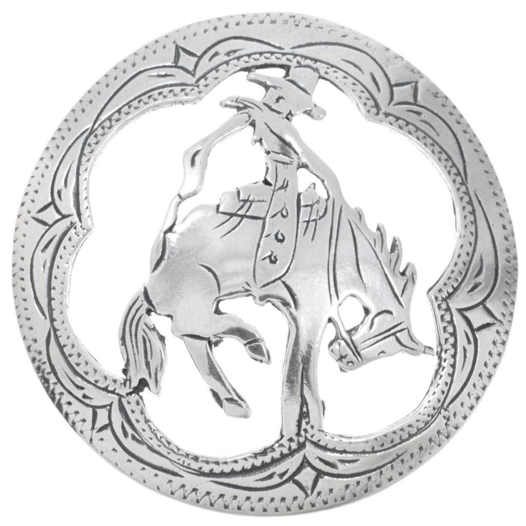 Sterling Silver Bronc Rider Cut Out Domed Concho 1-1/2" 6359 - Etsy