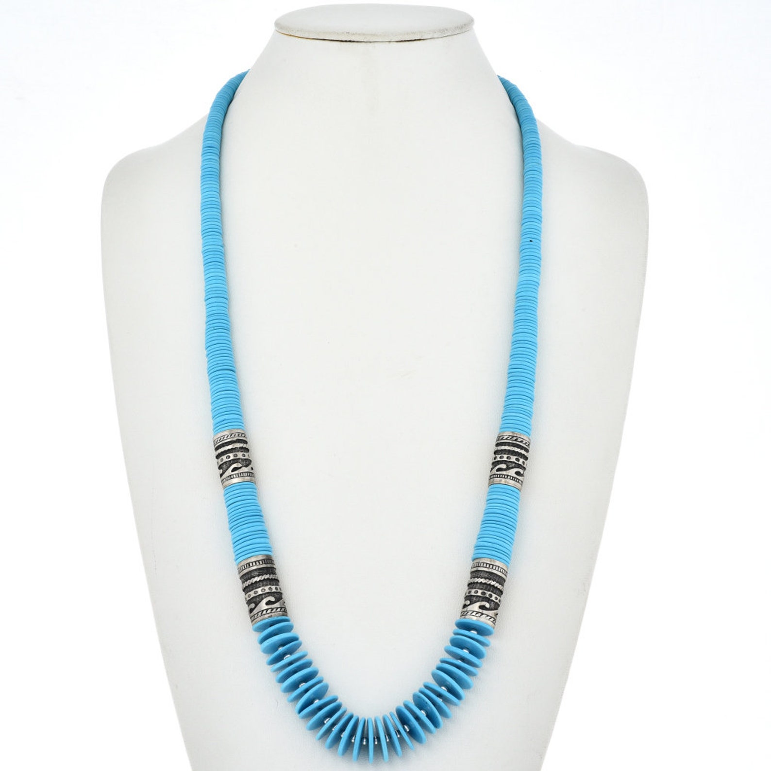 Navajo Sterling Silver Barrel Bead 12mm Tommy Singer Style 0025 ...