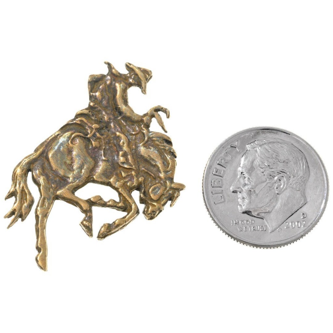 Bronc Riding Cowboy Rodeo Jewelry Part Brass Casting 1" 6202 - Etsy