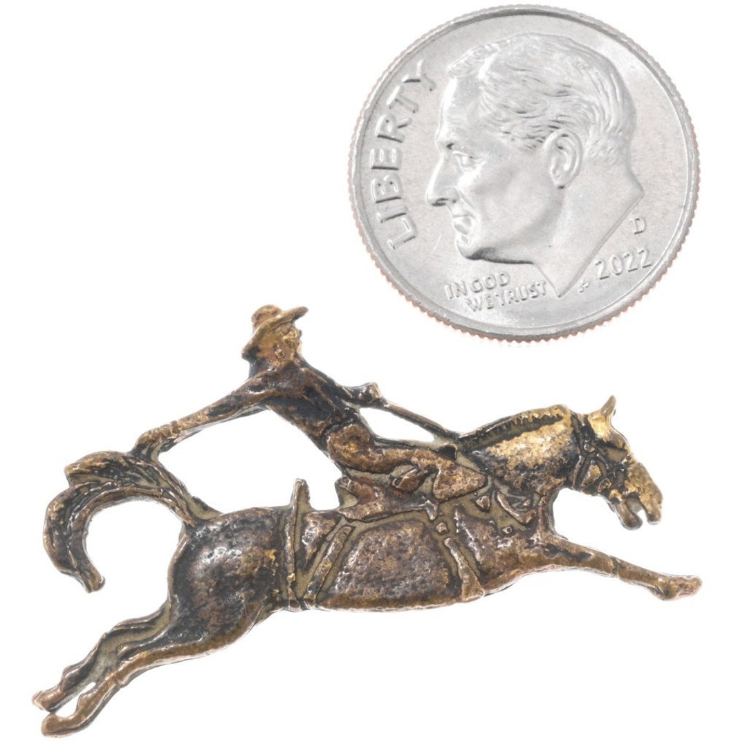 Bronco Rider Brass Rodeo Jewelry Part 1-1/4" Flat 6234 - Etsy
