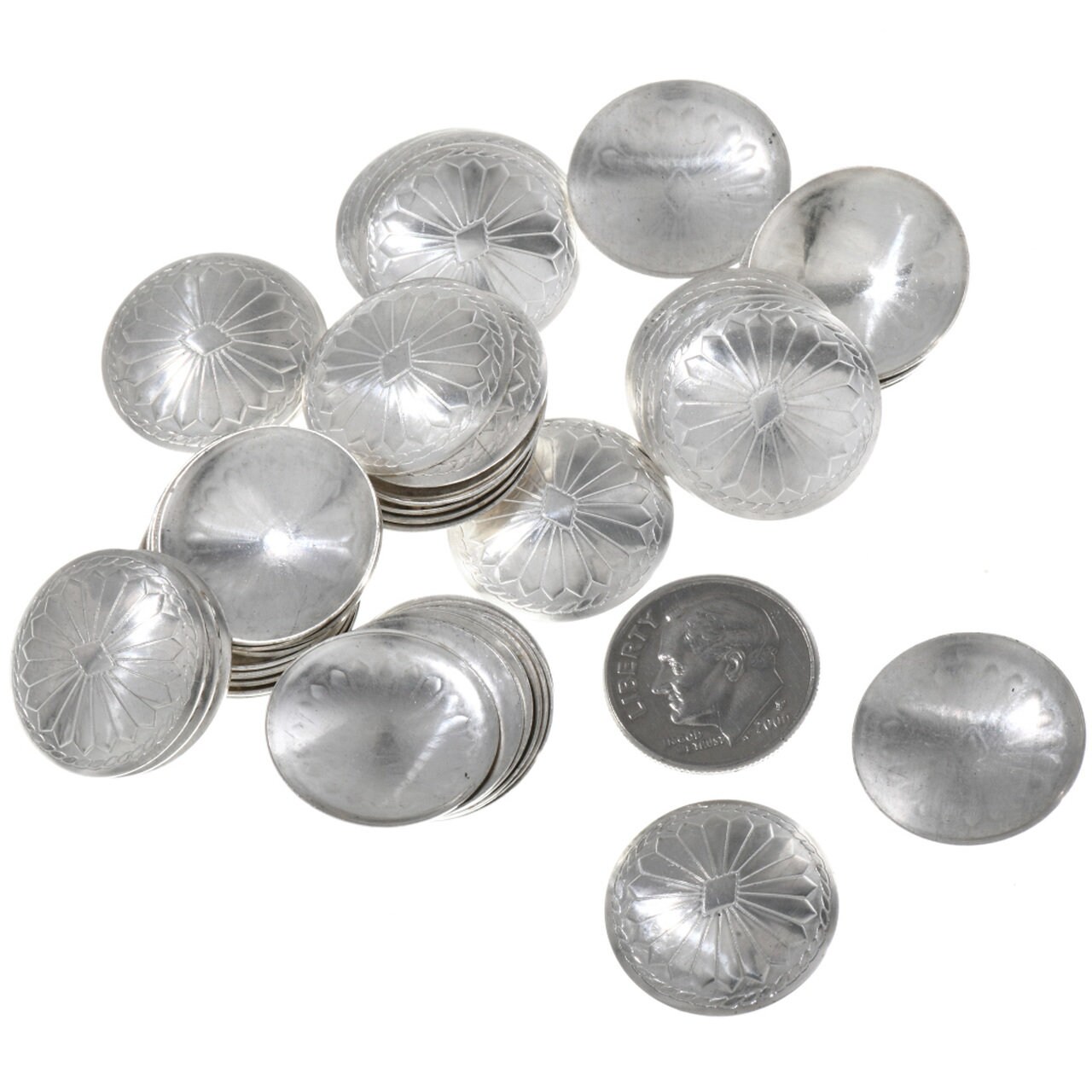 Sterling Silver Round Concho Disk 3/4 Set of 6 0054 | Etsy