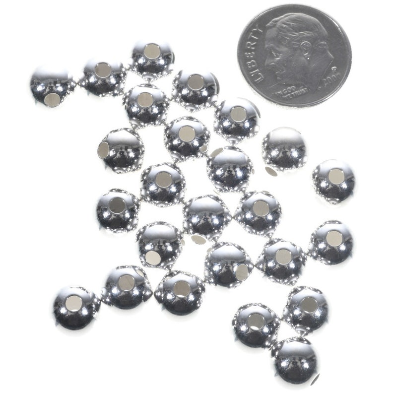 Sterling Silver Beads Seamless 8mm Package of 25 6008 Indian - Etsy