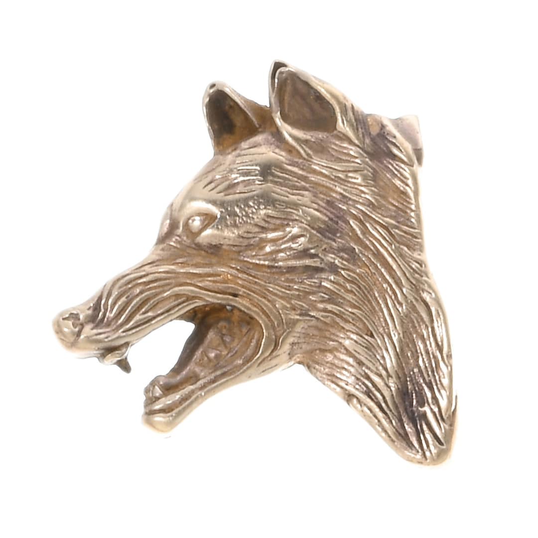 Gold Wolf Head Brass Casting 1" 6795 - Indian Jewelry Supplies - Etsy