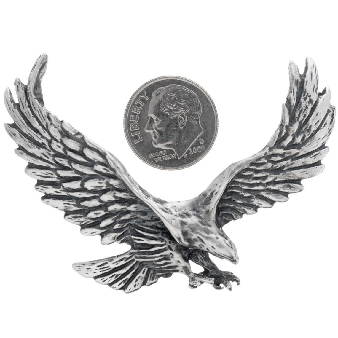 Sterling Silver Flying Eagle Jewelry Large 2-1/2" Wide 6607 - Indian ...